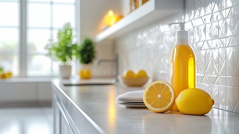 Bright and Clean Kitchen Featuring Effective Cleaning Supplies and ...