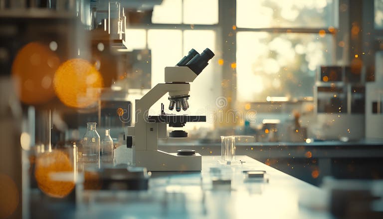 Bright Clean Laboratory with Blurred Background and Copy Space ...