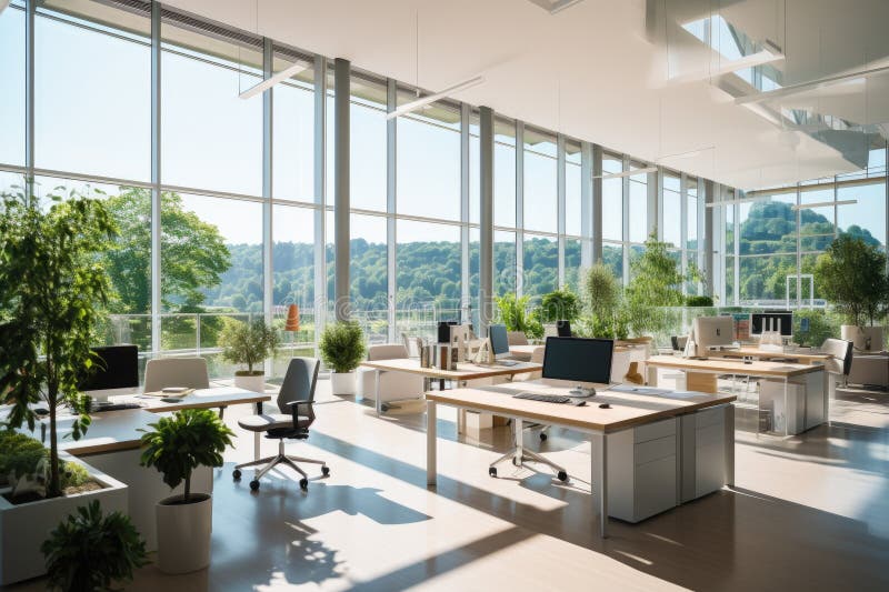 Bright and Clean Office Environment Abstract Background Bright Office ...