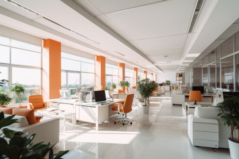 Bright and Clean Office Environment, Abstract Background. Bright Office ...