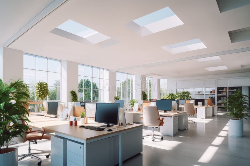 Bright and Clean Office Environment, Abstract Background. Bright Office ...