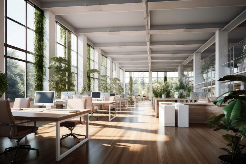 Bright and Clean Office Environment, Abstract Background. Bright Office ...