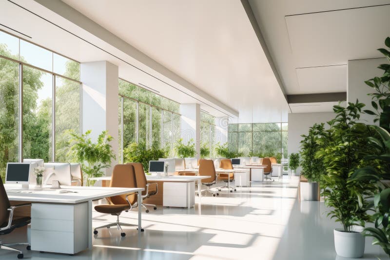 Bright and Clean Office Environment, Abstract Background. Bright Office ...