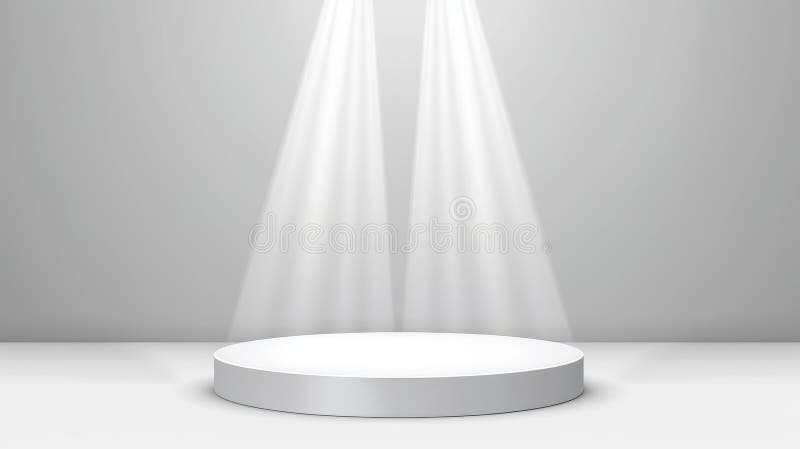 Bright, Clean Vector Illustration Showcasing Spotlights on a White ...
