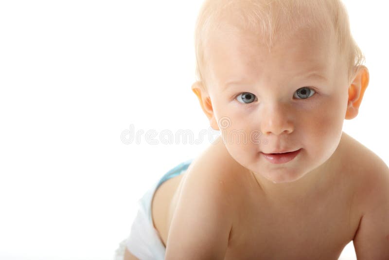 Bright Closeup Portrait of Adorable Baby Stock Image - Image of funny ...
