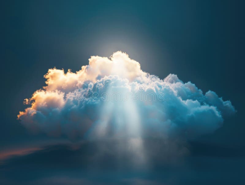 A Bright Cloud with Warm Sunlight Shining through, Suitable for Use in ...