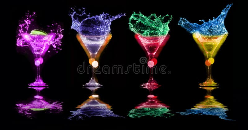 Bright Cocktails in Glasses Stock Photo - Image of margarita ...