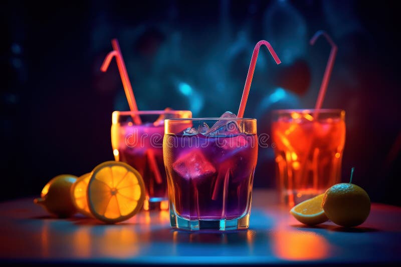 Cold Drinks on a Table by Generative AI Stock Illustration ...