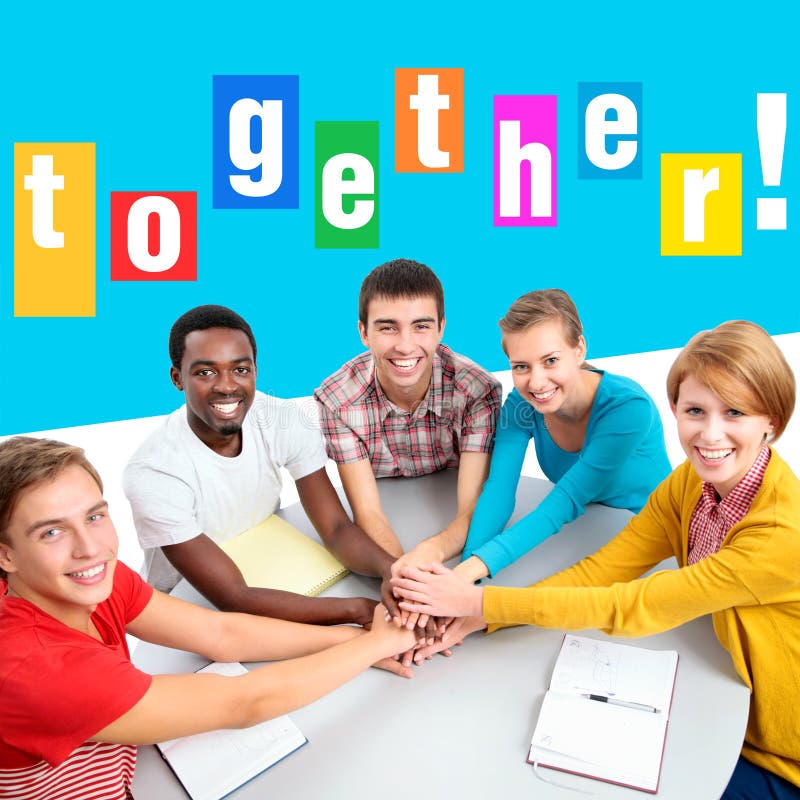 Bright Collage of International Group of Students Stock Image - Image ...