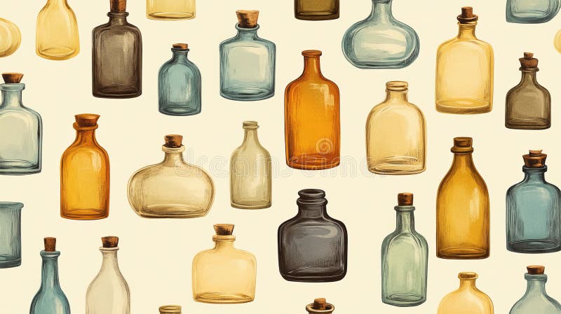A Bright Collection of Glass Bottles in Different Shapes and Sizes ...