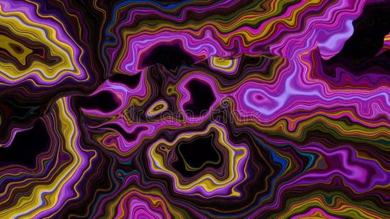 Bright Color Animation of Chaotic Fractal Wave Pattern Evolutions Stock ...