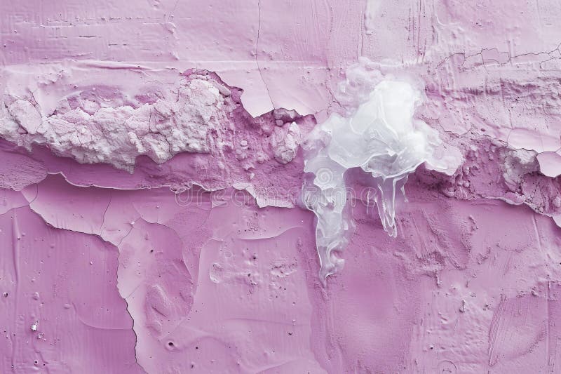 A Bright Color Blown Dust Covered Wall and a Small Patch of Ice Stock ...