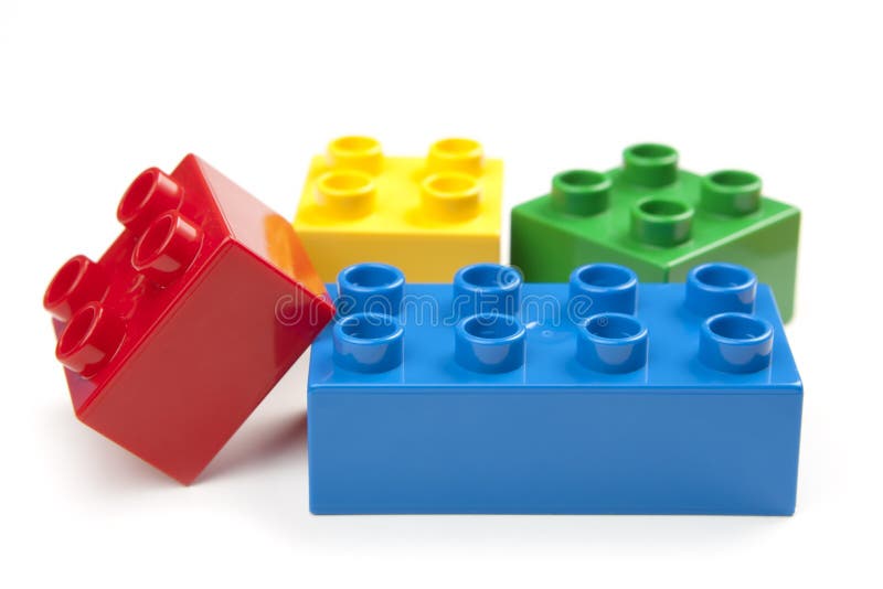 Bright Color Building Blocks Isolated on White Stock Image - Image of ...
