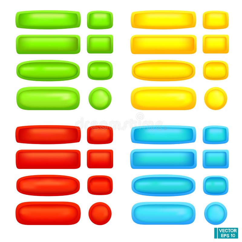 Bright color buttons set stock illustration. Illustration of blank ...