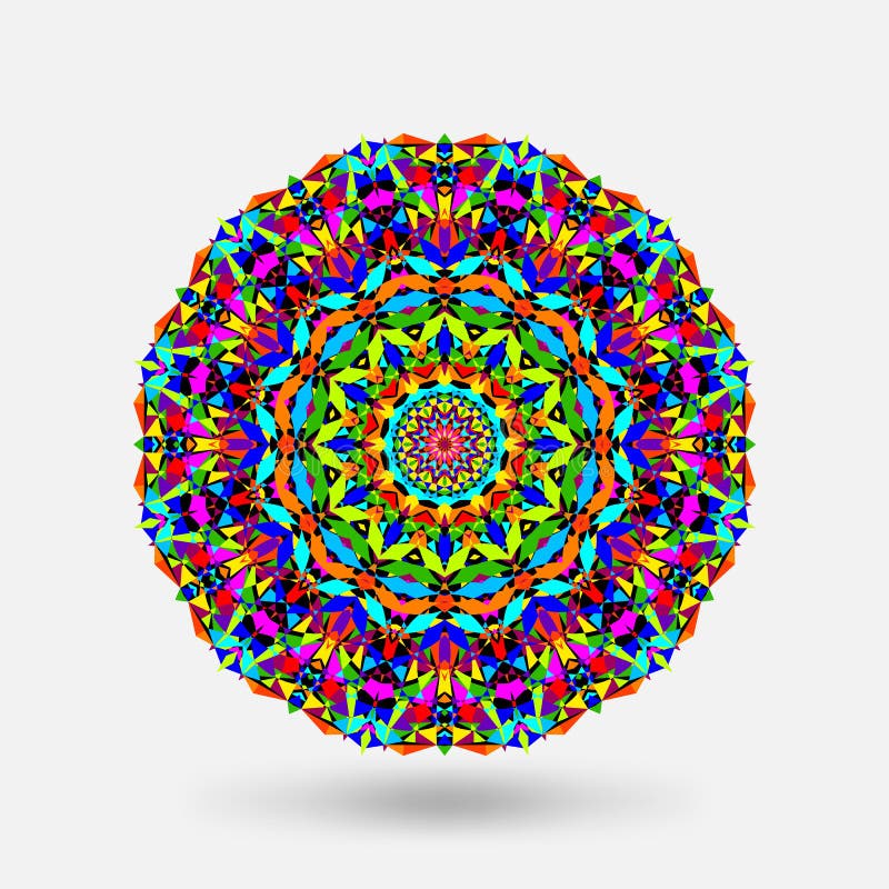 Color Circular Pattern in Form of Mandala with Ancient Hindu Mantra OM ...