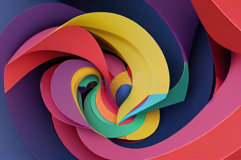 Bright Color Forms Mixed with Each Other, Digital 3d Illustration for ...