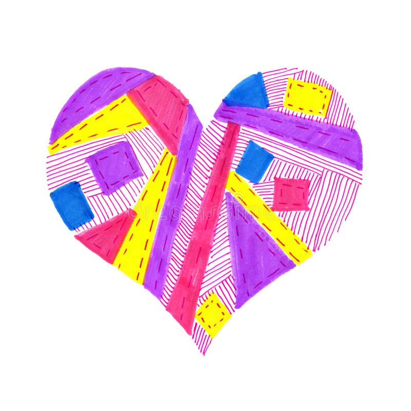 Bright Color Heart with Abstract Pattern Stock Photo - Image of ...