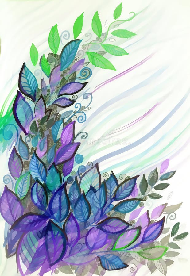 Bright Color Illustration of Leaves Stock Illustration - Illustration ...