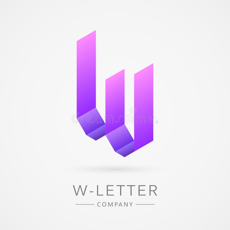 Bright Color Isometric W Letter Stock Illustration - Illustration of ...