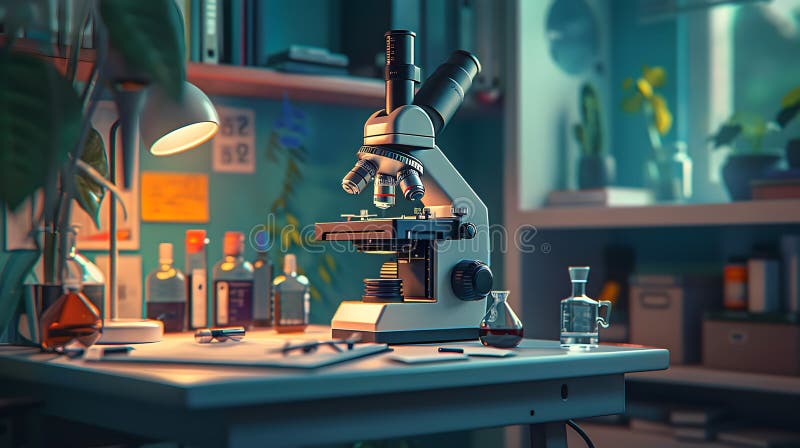Bright Color Laboratory Microscope Stock Image - Image of research ...