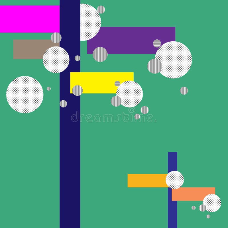 Bright Color Line and Circle Background Stock Illustration ...