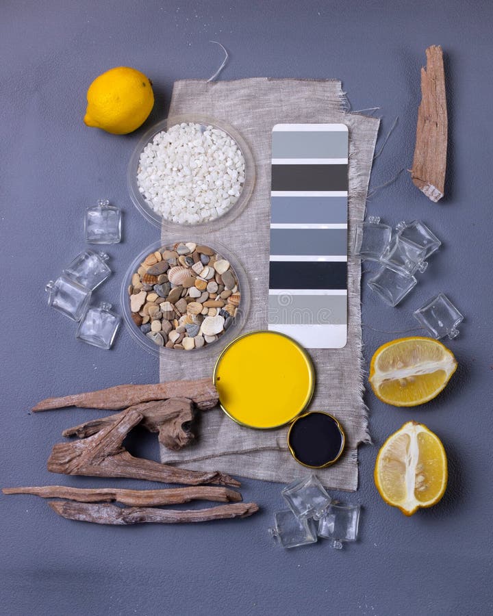 Color Palette Mood Board for Interior Design and Decor Stock Image ...