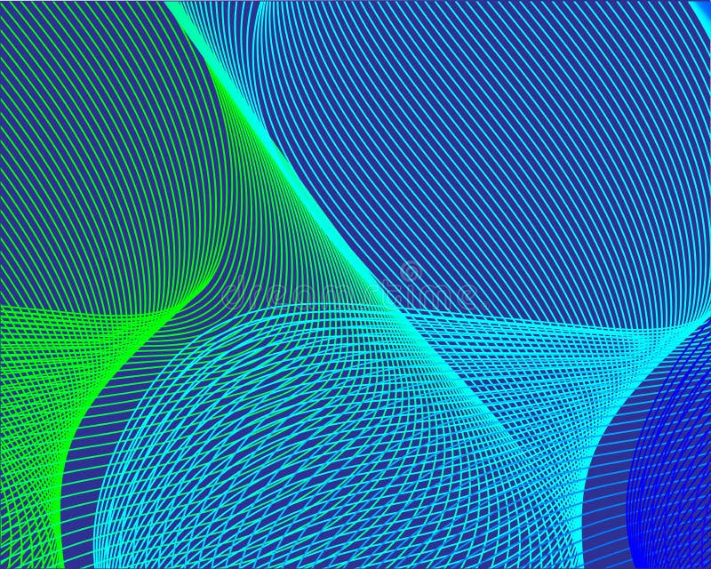 Bright Color Pattern Green Blue Grid Lines on a Blue Background. Stock ...