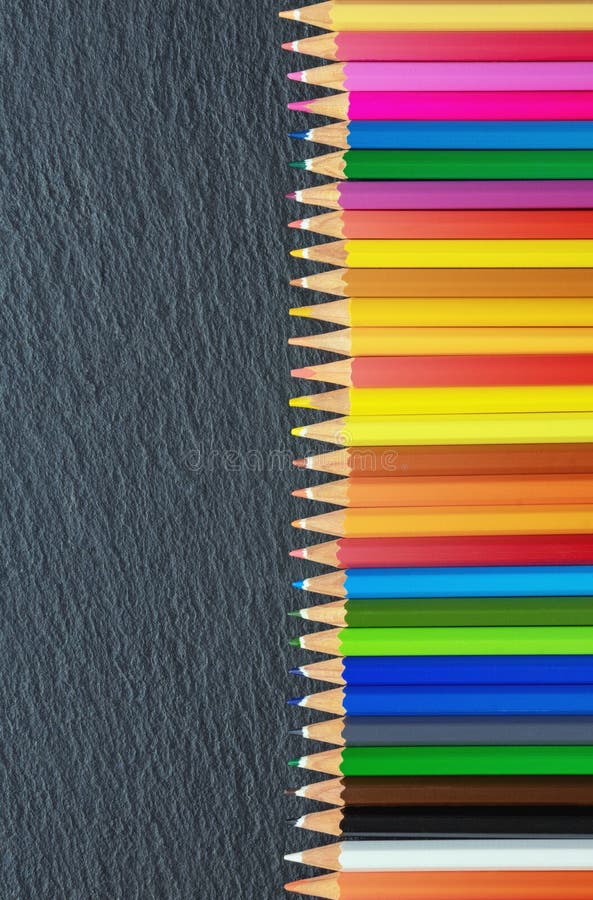 Bright Color Pencils for Art and Creativity. Copy Space Stock Photo ...