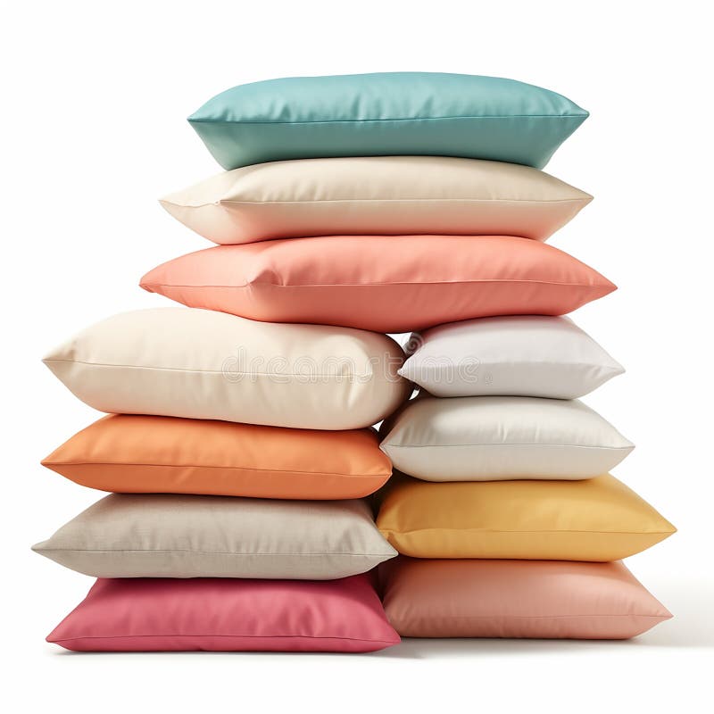 Bright Color Pillows Isolated on White Stock Illustration ...