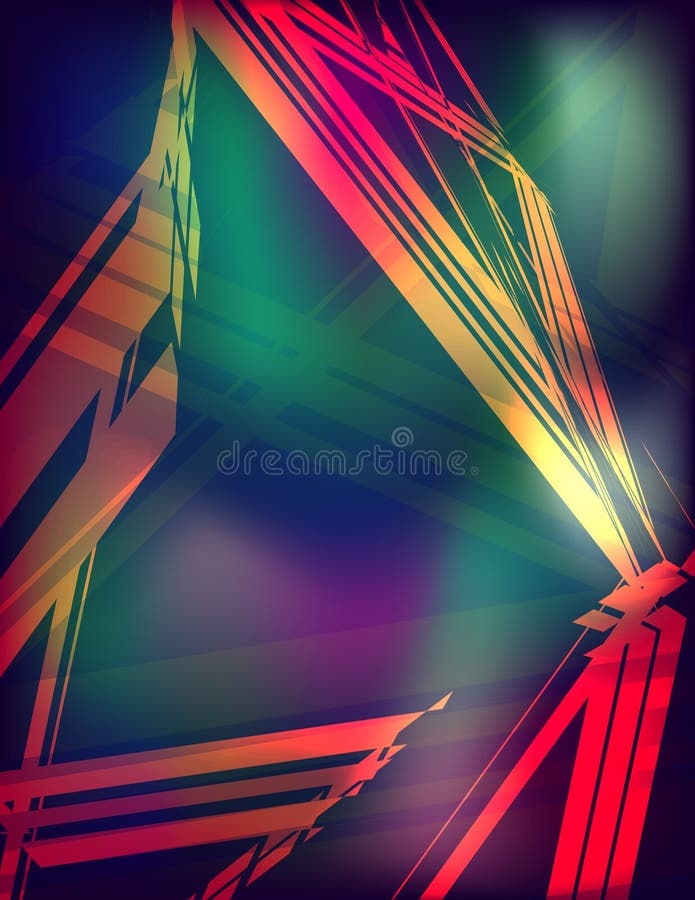 Bright Color Poster with Triangular Frame Stock Vector - Illustration ...