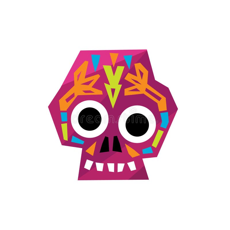 Painted Scull Mexican Culture Symbol Stock Vector - Illustration of ...