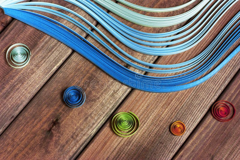 Bright Colored Background Items for Quilling (paper, Ruler) Stock Photo ...