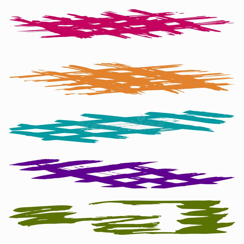 Bright Colored Brush Strokes a Beautiful Collection for Design Stock ...