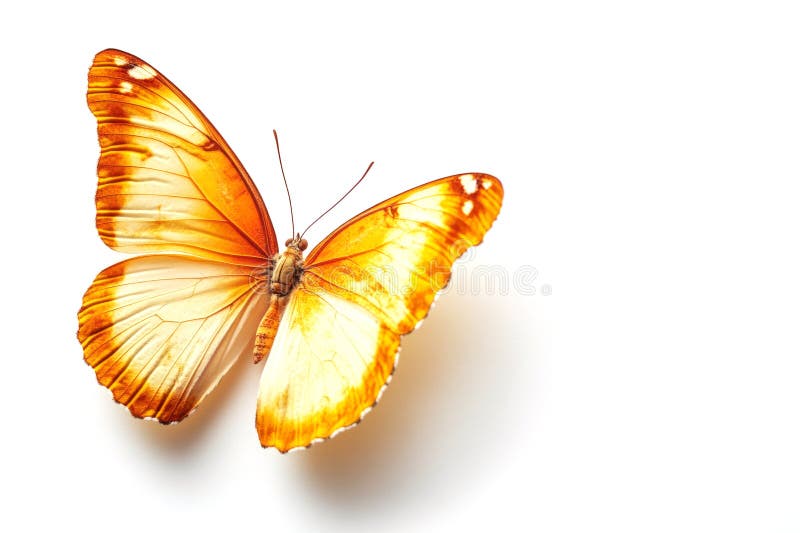 Bright Colored Butterfly is Opening Its Wings on a White Background ...