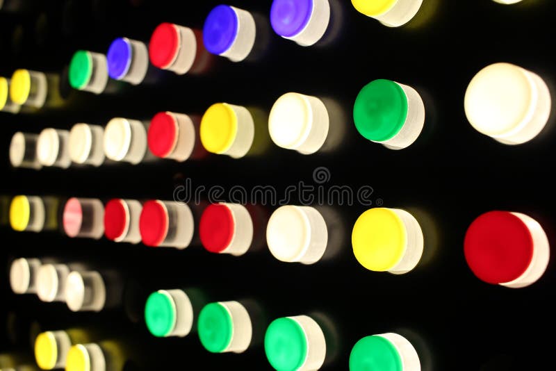 Bright Colored Buttons on the Black Panel Control the Lamp Light Stock ...