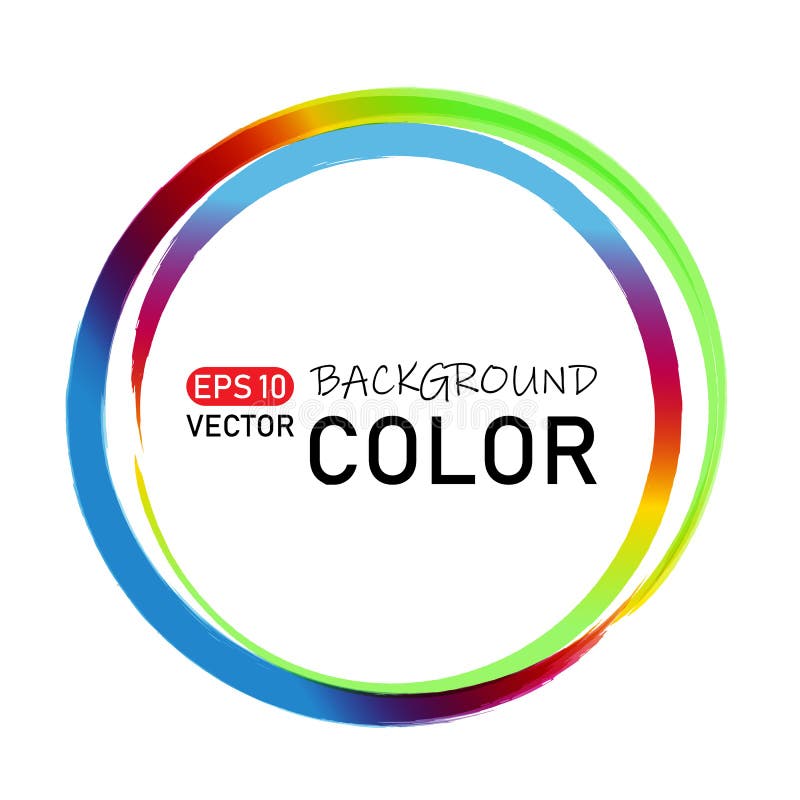 Bright Colored Circle, Abstract Round Frame Drawn with Colored Lines ...