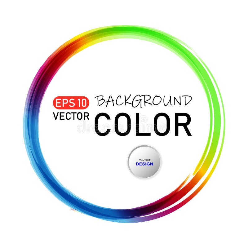 Bright Colored Circle, Abstract Round Frame Drawn with Colored Lines ...