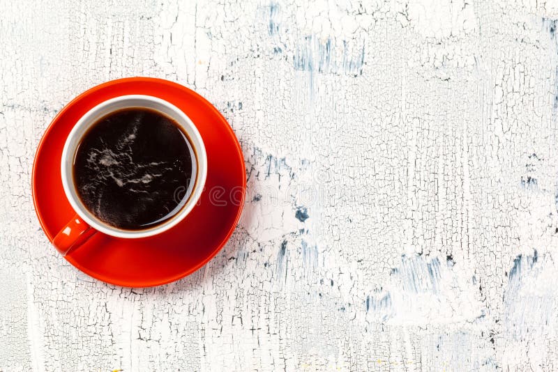 Bright Colored Coffee Cup on a Table Top View Stock Photo - Image of ...