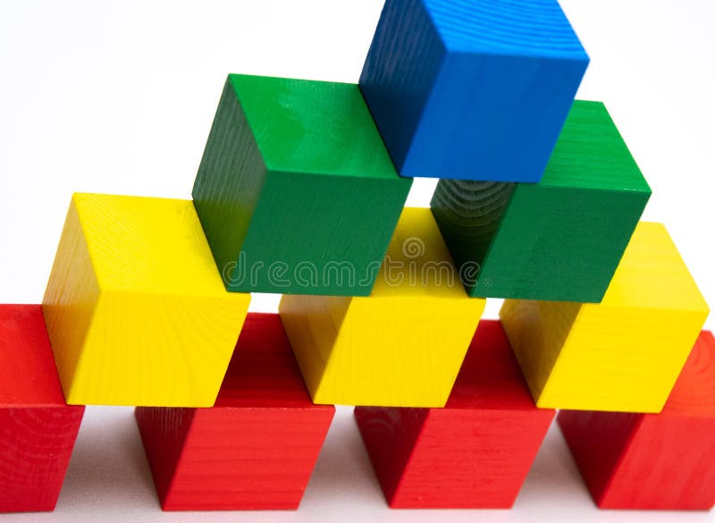Bright, Colored Cubes Made of Wood. Stock Photo - Image of futuristic ...