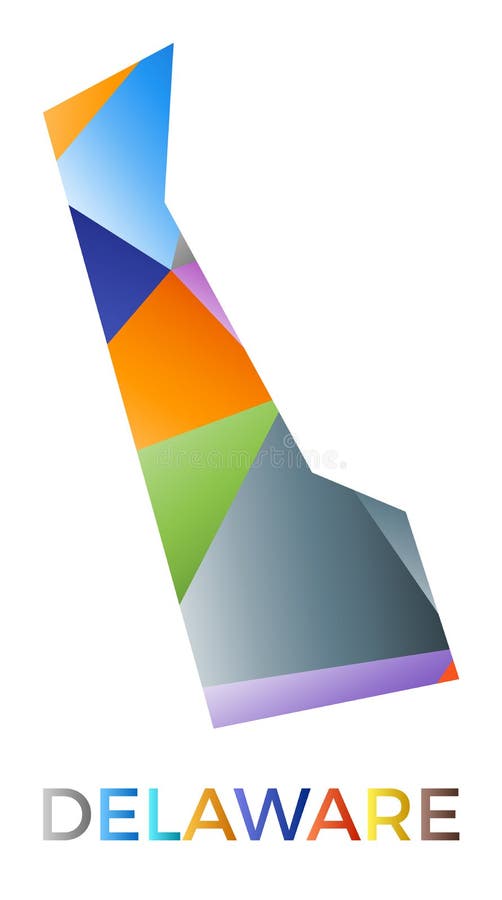 Bright Colored Delaware Shape. Stock Vector - Illustration of north ...