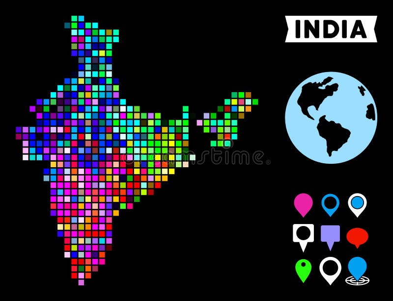 Dotted India Map stock vector. Illustration of element - 119443454