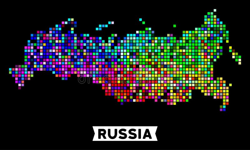 Colored Pixel Russia Map stock vector. Illustration of country - 122549294