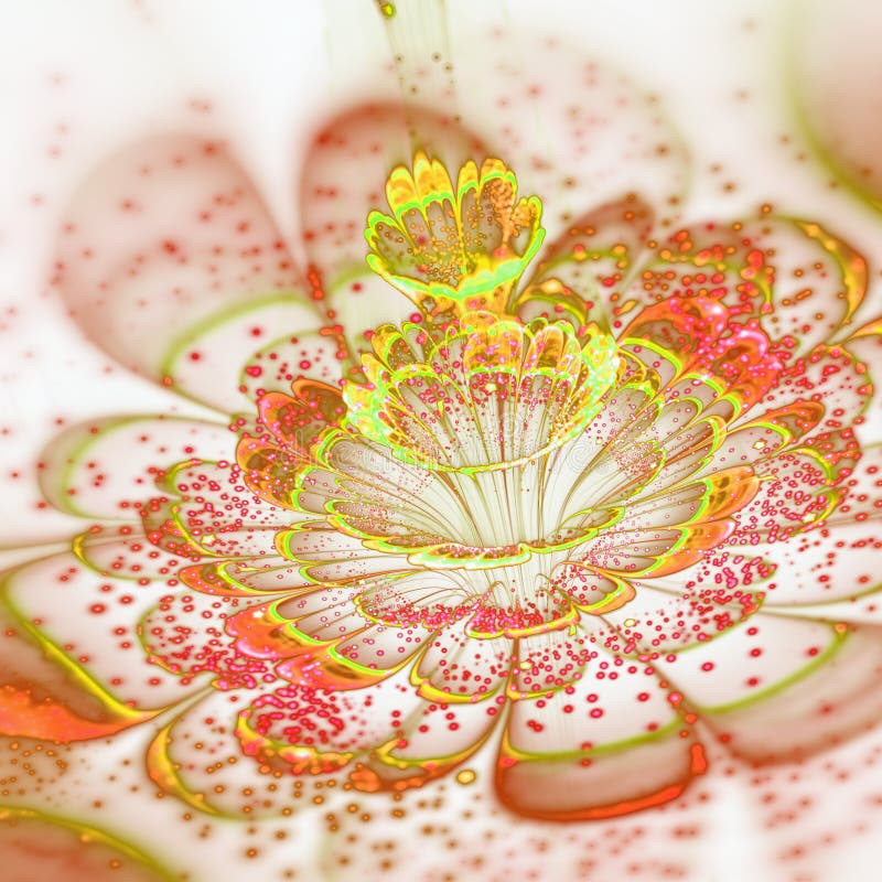 Bright Colored Fractal Flower Stock Illustration - Illustration of ...