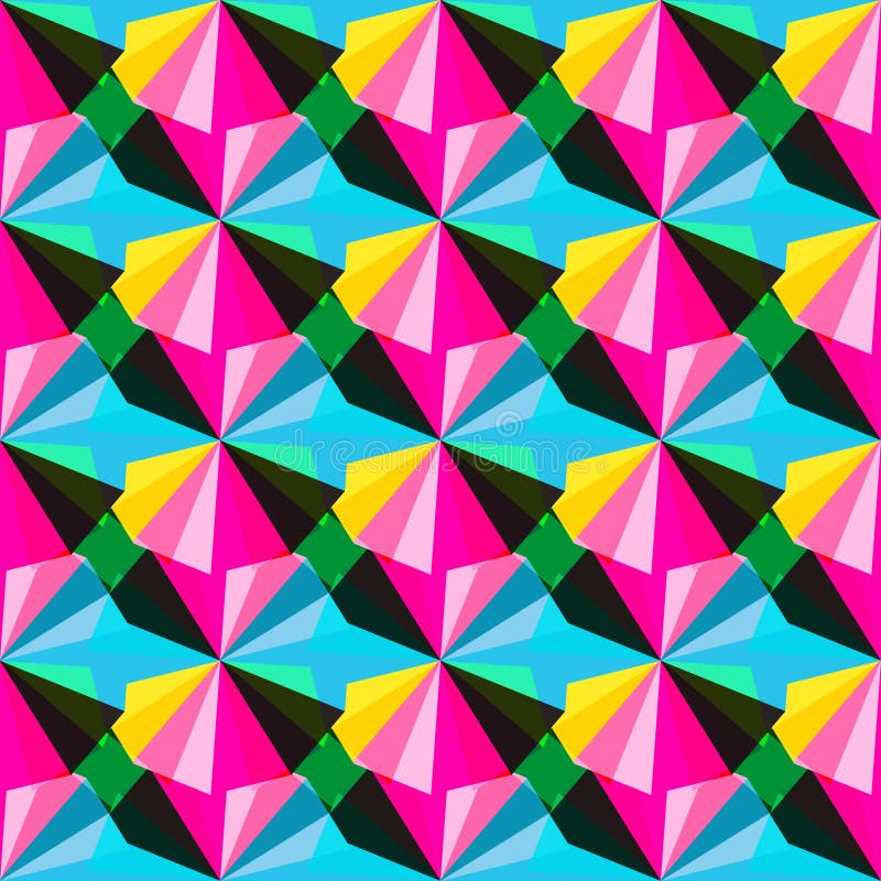 Bright Colored Geometric Seamless Pattern Stock Vector - Illustration ...