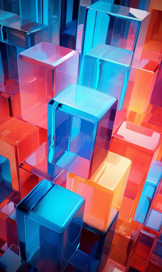 Bright Colored Geometric Shapes Mixed Overlay Stock Illustration ...