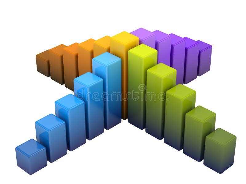 Colored bar graph stock illustration. Illustration of growth - 15249647