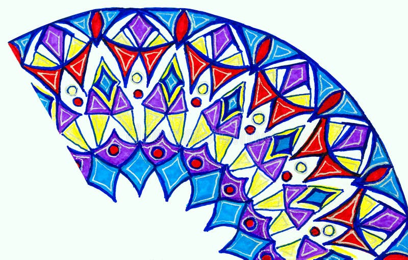 Bright Colored Hand Drawn Semi Circle. Stock Illustration ...