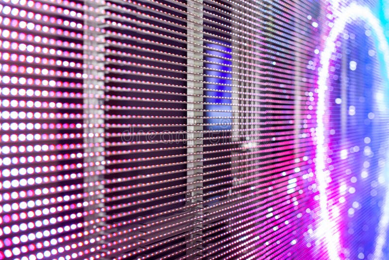 Bright Colored LED Video Wall with High Saturated Pattern - Close Up ...