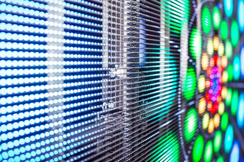 Bright Colored LED Video Wall with High Saturated Pattern - Close Up ...