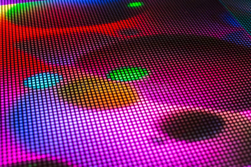 Bright Colored LED Video Wall with High Saturated Pattern - Close Up ...
